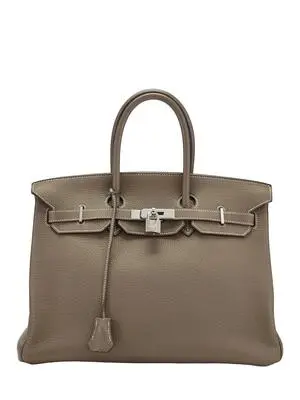 Hermès Etoupe Clemence Birkin 35 Grey