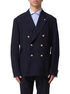 MANUEL RITZ Tailored Double-breasted Jacket - Blue