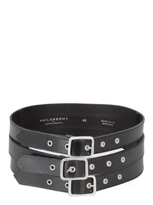 Philosophy Di Lorenzo Serafini Leather Belt - Black