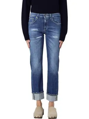 DONDUP Cuffed Straight Leg Jeans - Blue