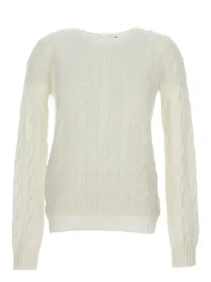 Ralph Lauren Cashmere Cable Knit Pullover - White