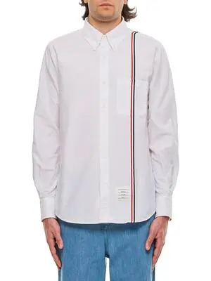 Thom Browne Button-down Shirt With Stripes - White