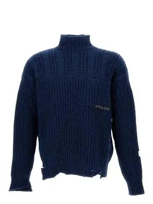 Marni Long-sleeved Wool Sweater - Blue