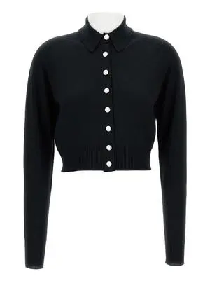 Sportmax Cropped Wool Sweater - Black