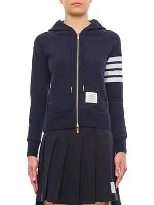 Thom Browne Hooded Zip-up Sweatshirt - Blue