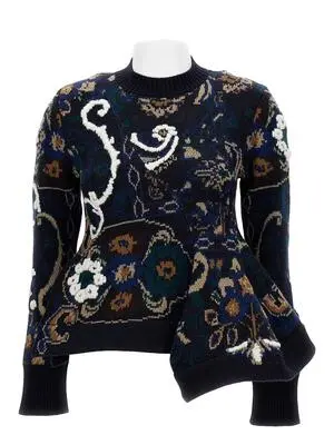Sacai Floral Jacquard Pullover - Blue
