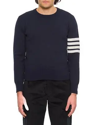 Thom Browne Pullover With 4-Bar Stripe Blu