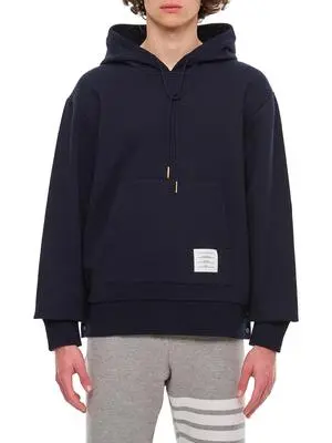 Thom Browne Hoodie With Adjustable Drawstring - Blue