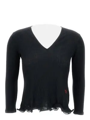 Fendi Roma Ribbed Top - Black