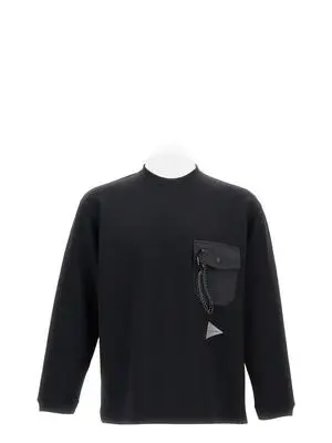 AND WANDER Airy Warm Sweatshirt - Black