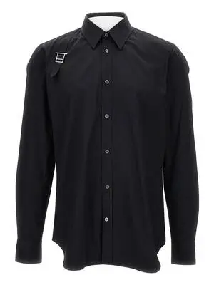 Alexander McQueen Shirt With Silver Buckle - Black