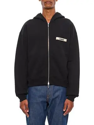 Jacquemus Zip-up Sweatshirt - Black