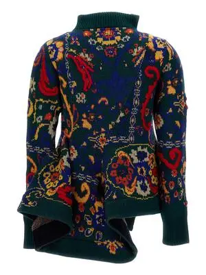 SACAI Floral Jacquard Wool Sweater