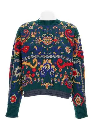Sacai Floral Jacquard Pullover - Green
