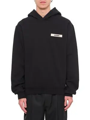 Jacquemus Hooded Cotton Sweatshirt - Black