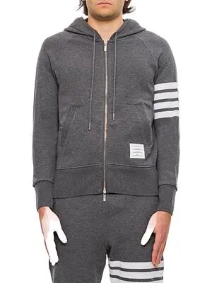 Thom Browne Hooded Zip-up - Grey