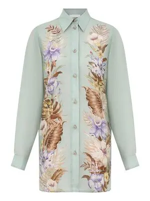 Zimmermann Coco Floral Print Shirt - Green