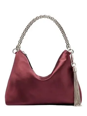 JIMMY CHOO Small Satin Clutch - Burgundy