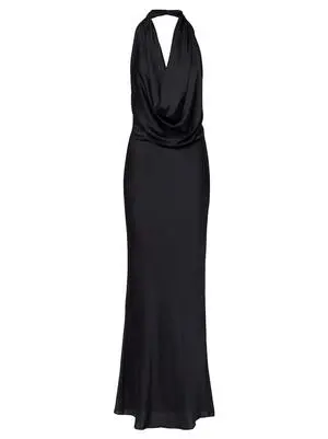 Staud Poppi Draped Halterneck Gown - Black