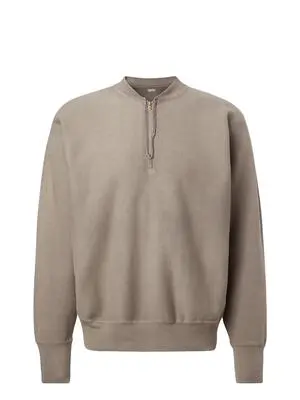 A.PRESSE Cotton Jersey Half-zip Sweatshirt - Beige