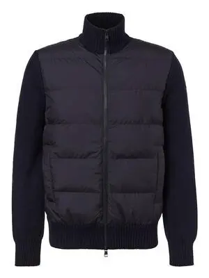 Moncler Down-paneled Wool Cardigan - Blue