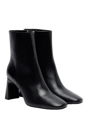 SOULIERS MARTINEZ Karol 80 Leather Ankle Boots - Black