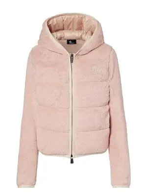 Moncler Down-paneled Zip-up Hoodie - Pink