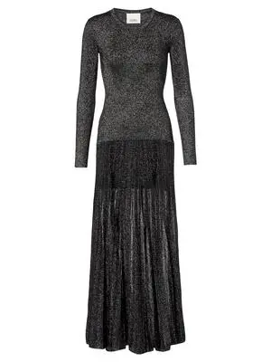 Isabel Marant Guetty Pleated Maxi Dress - Silver