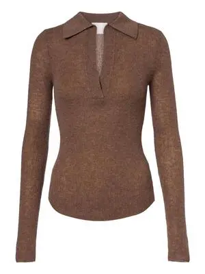 Citizens Of Humanity Simone Wool And Cashmere Polo Sweater - Brown