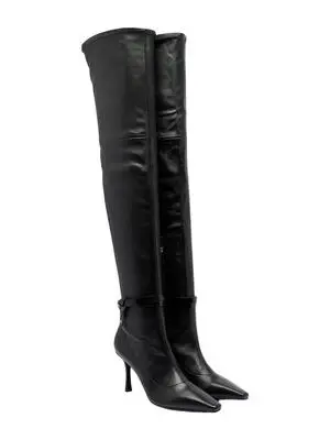 JIMMY CHOO Camie 85 Leather Over-the-knee Boots - Black