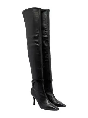 JIMMY CHOO Camie 85 Leather Over-the-knee Boots - Black