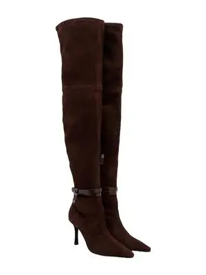 JIMMY CHOO Camie 85 Suede Over-the-knee Boots - Brown