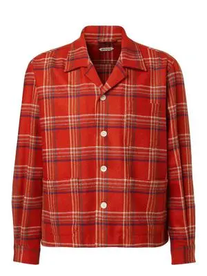 BODE Bode Gable Plaid Wool Flannel Overshirt Red