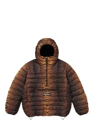 Supreme Micro Down Half Zip Hooded Pullover - Brown