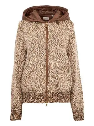 Moncler Hooded Cardigan - Brown