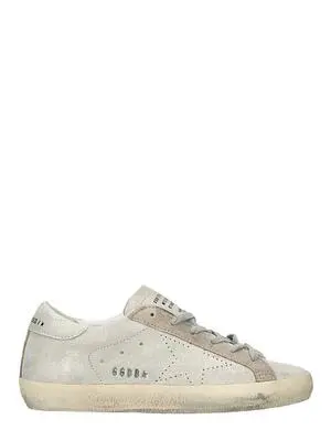 GOLDEN GOOSE Super-star Metallic-suede Low-top Trainers - Beige