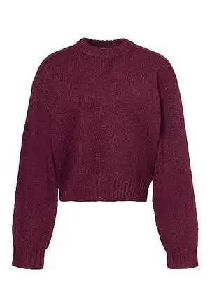 THE COUTURE CLUB Emblem Embroidered Knitted Jumper - Plum