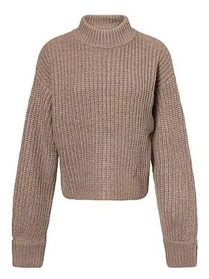 Good American Chunky Mock-neck Knitted Jumper - Smoke