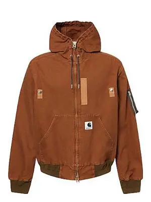 Sacai X Carhartt Wip Hooded Cotton-canvas Jacket - D/beige