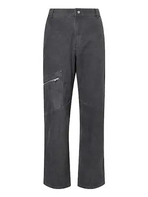 REPRESENT Workwear Wide-leg Cotton Trousers - Washed Black