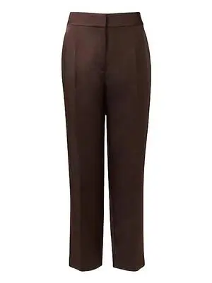 PHASE EIGHT Tapered-leg Satin Trousers - Brown