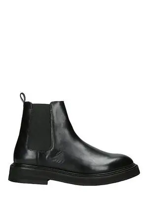 VINNY'S Officer Leather Chelsea Boots - Black