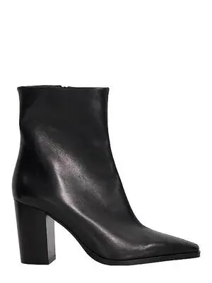 DUNE Leather Heeled Ankle Boots - Black Leather