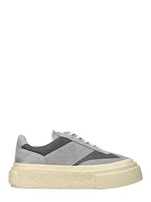 MAISON MARGIELA Gambetta Suede And Mesh Trainers - Silver Com