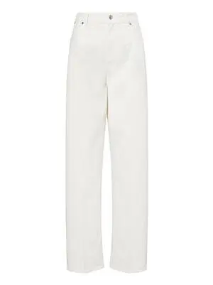 Victoria Beckham High-rise Wide-leg Denim Jeans - Washed White