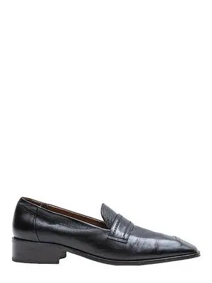 JOSEPH Square-Toe Leather Loafers