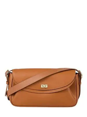 Sandro Le Mambo Leather Shoulder Bag - Camel