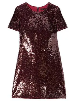 Maje Sequin-embellished Mini Dress - Burgundy