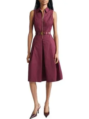 L'Agence Kylo Belted Shirtdress - Dark Port