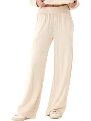 THREADS 4 THOUGHT Esmeralda Feather Wide Leg Trousers Tapioca